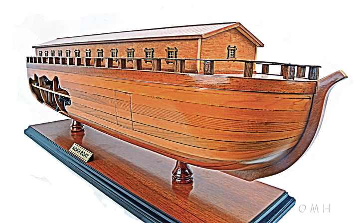 Noah Boat Model Ship open Hull 60 cm Handcrafted Wooden Replica with ...