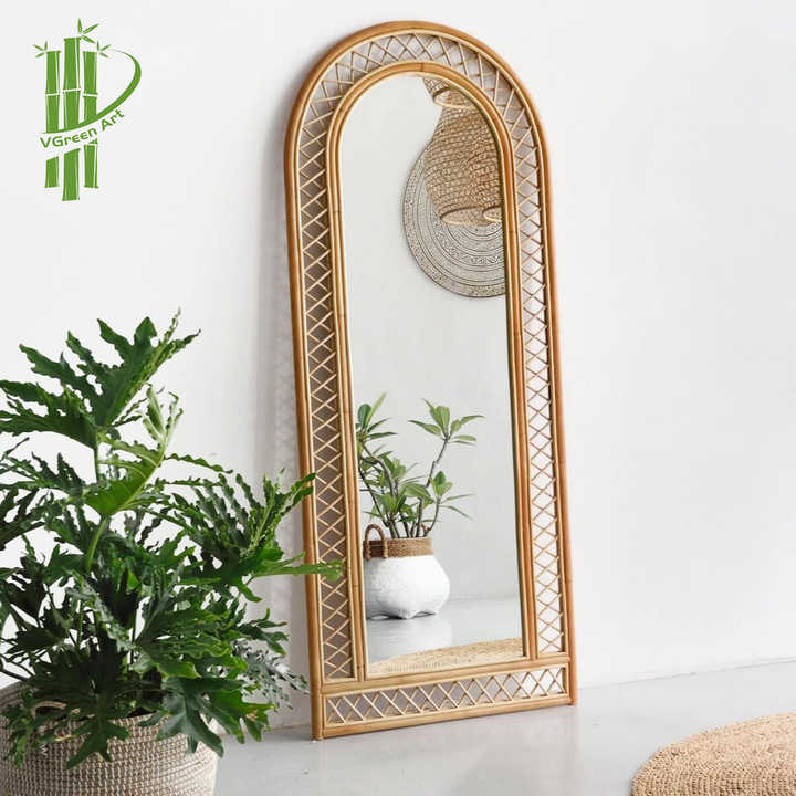 Rattan Floor Mirror