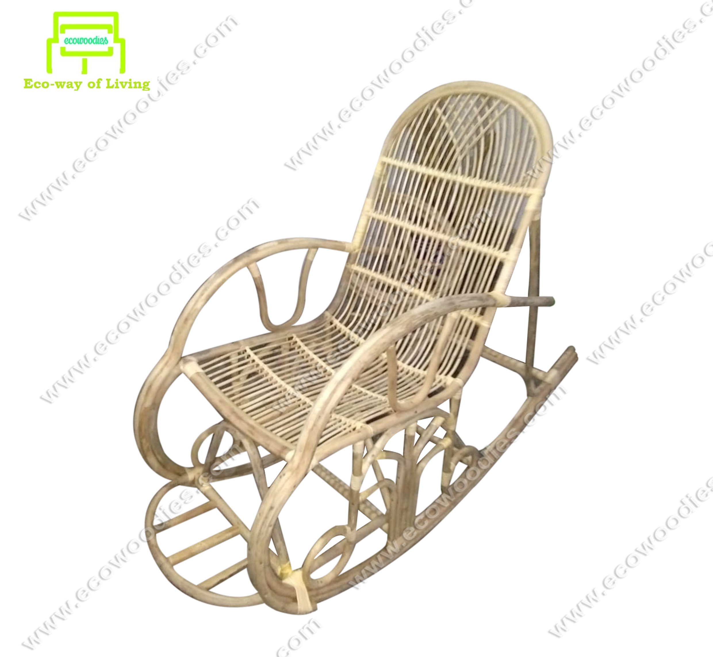 Vintage Design Rocking Chair Elderly Adults Comfortable Swing Chair Armchair Cane Bamboo Garden Sets Furniture Outdoor