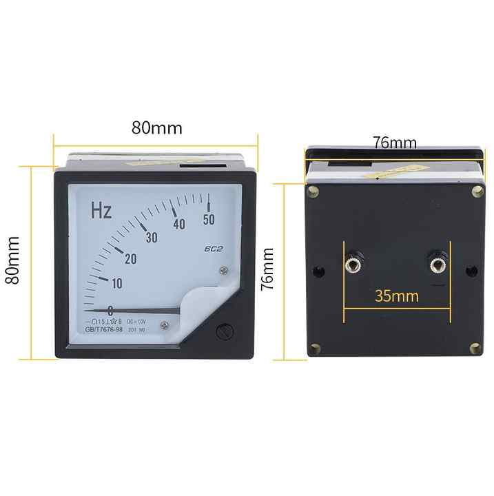 6C2 6l2 Frequency Meter 0-50Hz Hz Meter DC 10V Type 4-20mA Current ...