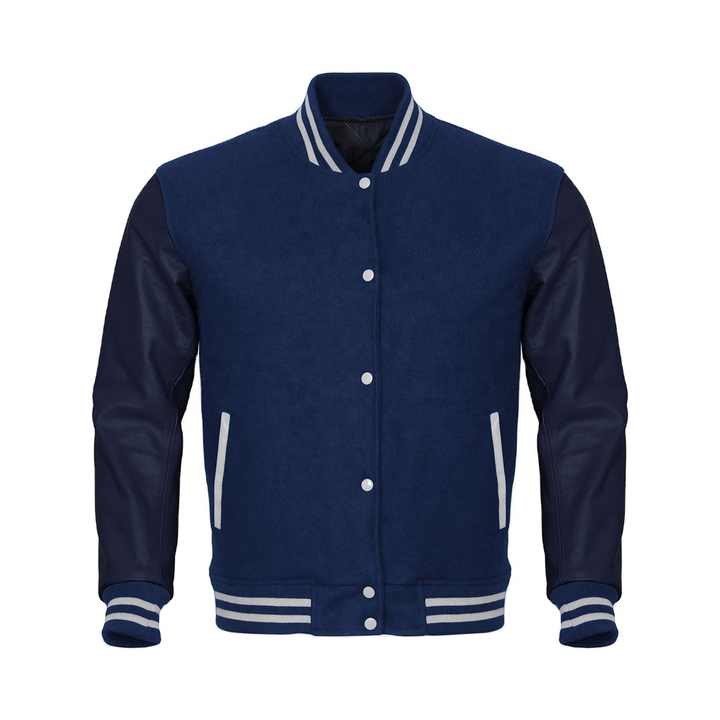 High Quality Varsity Jacket Men Chenille Embroidery Leather Sleeves ...