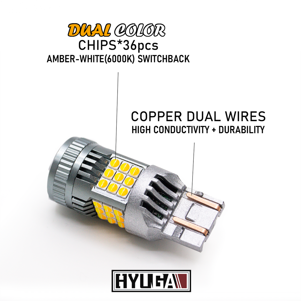 Switchback LED White Amber Auto LED Bulb T20 7443 7444 36SMD Turn ...