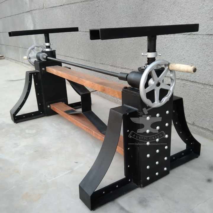 Industrial Furniture Adjustable Table Base - Rustic Green
