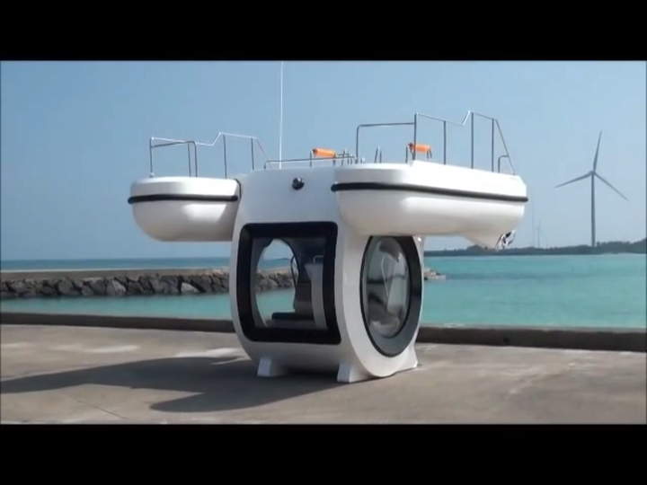 Compact Semi Submarine Boat - Hybrid Watercraft for Underwater Viewing