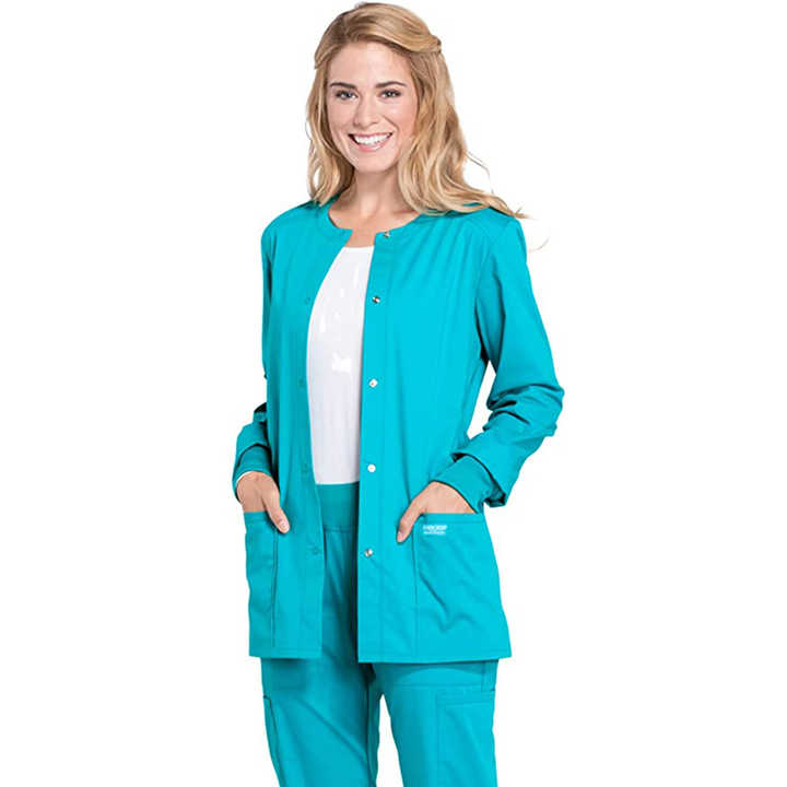 Scrubs Jacket Hospital Nursing Uniforms - Women's Snap Front