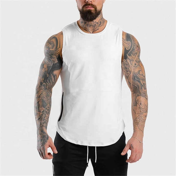 Wholesale Custom Men Cotton White Seamless Fitness Bodybuilding ...