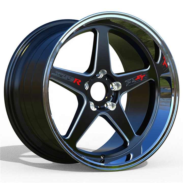 15 Inch Aftermarket Black Deep Dish Wheels with Milled Windows
