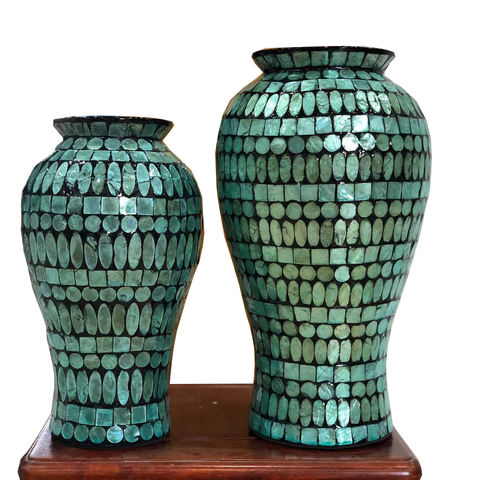 100% Natural Mother of Pearl Vase for Flower pot/planter for restaurant ...