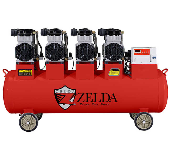 Industrial 4 motors Oil Free Portable Silent 220V 8 Bar 200L silent air ...