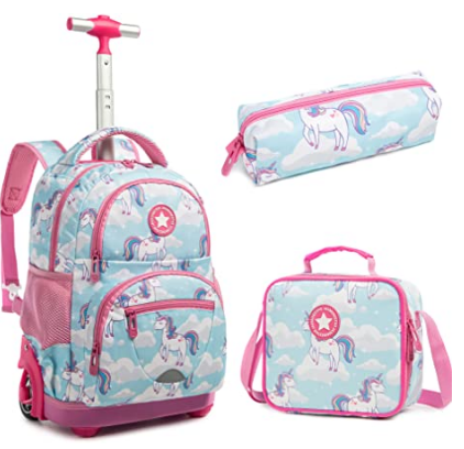 3D Colourful Waterproof Cute Children LuggageTrolley School Backpack ...