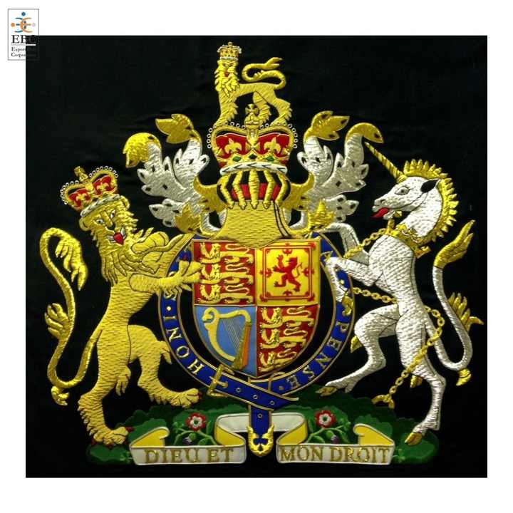 OEM Family Crests Bullion Badge Custom Hand Embroidered Gold White ...