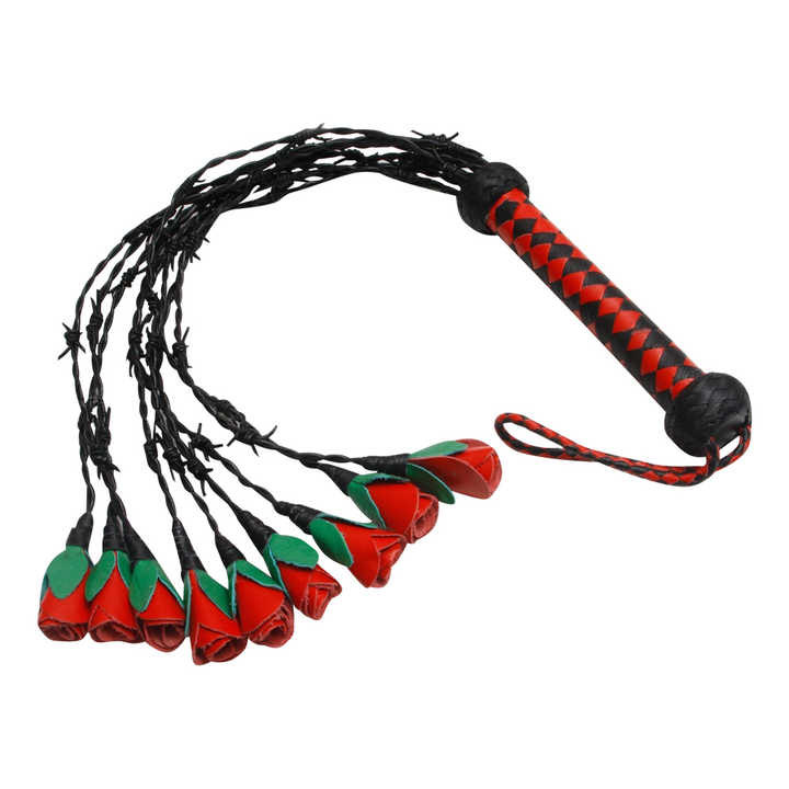 Red Rose & Thorn Leather Thorny Flogger 09 Tails Bondage Gear| Alibaba.com