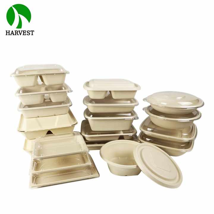 8 Inch Square Biodegradable Bamboo Pulp Food Containers
