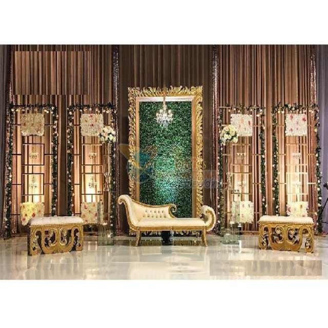 Candle Wall Backdrop Wedding - Modern Muslim Wedding Stage