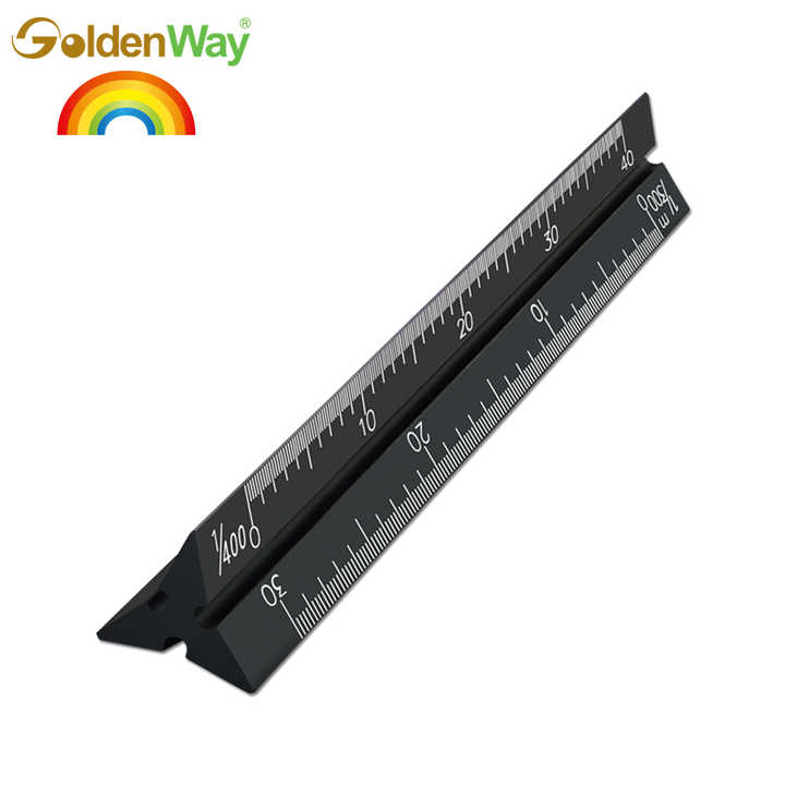 Metric Scale Metal Engineering Triangular Ruler - GOLDENWAY