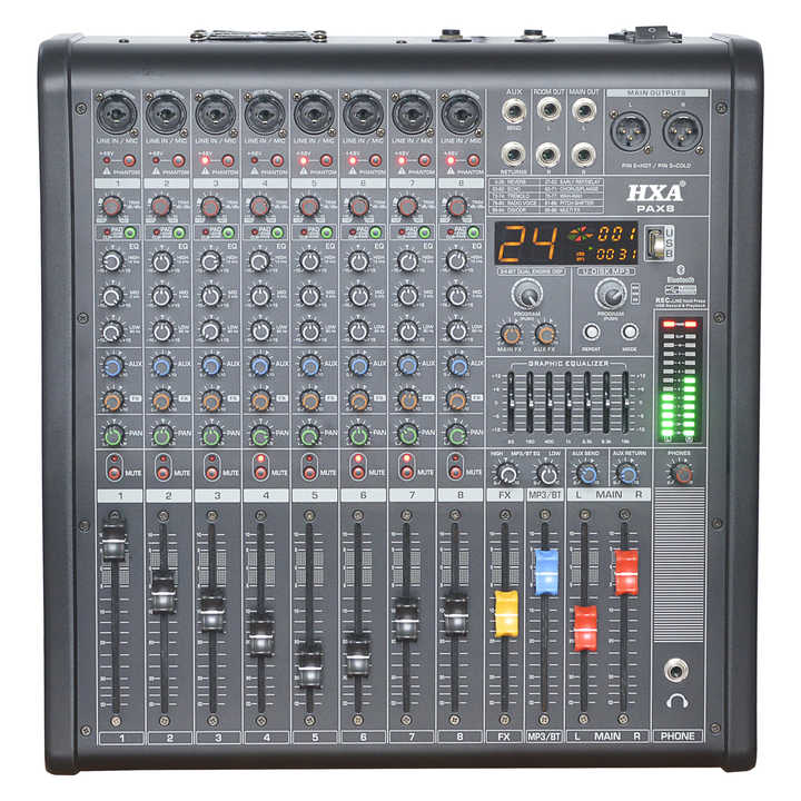Professional 6 channels power amplifier mixer with power amplifier with ...
