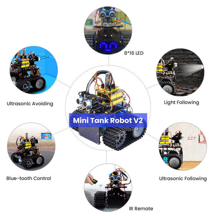 Keyestudio Mini Tank V2.0 - DIY Robot Car Kit for Arduino