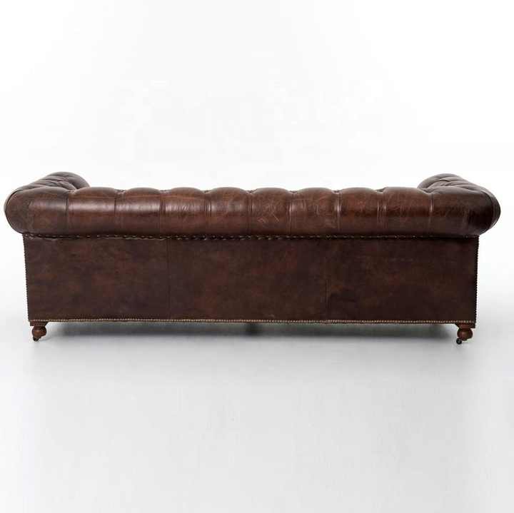 Vintage Chesterfield Sofa - Luxurious Genuine Leather
