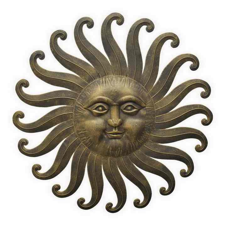 Sun Face Ornament - Bronze Cast for Garden Decoration
