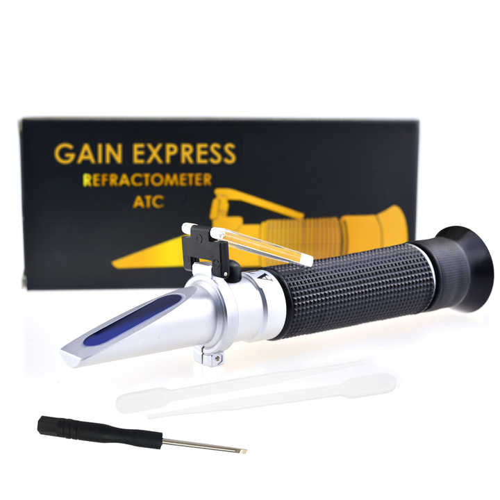 OEM Tri-Scale Refractometer with ATC for Brix 0-10%, Salinity 0-100PPT ...