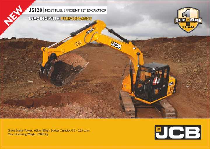 JCB JS 120 Hydraulic Excavator - Powerful and Versatile