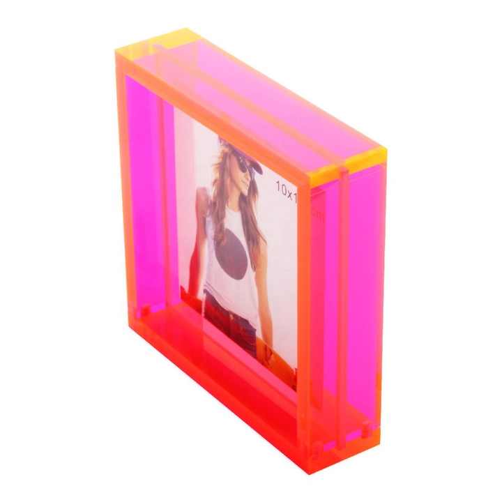 Neon Color Acrylic Magnet Photo Frame for 4x4 Inch Pictures