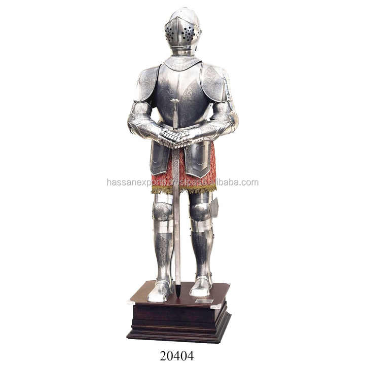 Medieval Steel Full Body Armor Suit with Sword