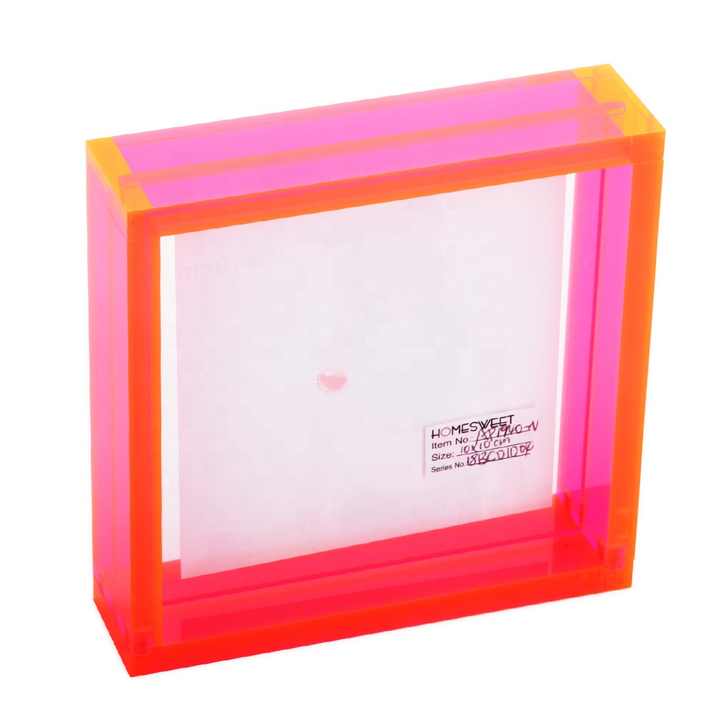 Neon Color Acrylic Magnet Photo Frame for 4x4 Inch Pictures