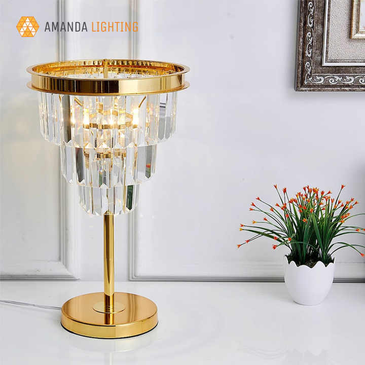 Modern 3 Tier Circular Crystal Table Lamp in Gold| Alibaba.com
