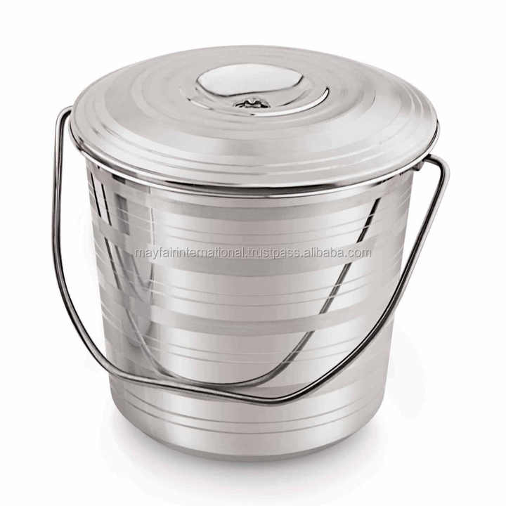 Stainless Steel Buckets with Covers - Durable & Versatile