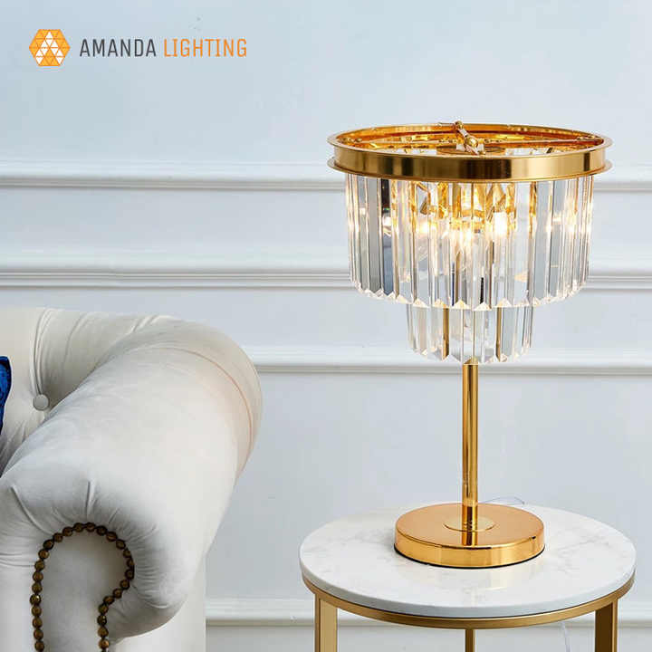 Modern 3 Tier Circular Crystal Table Lamp in Gold| Alibaba.com