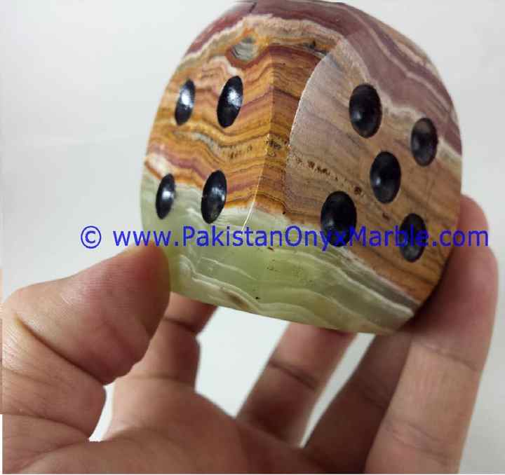 Onyx Marble DICE-LUDO Game - Polished Stone Decorations