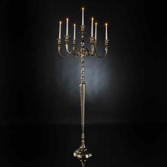 Stylish 9-Arm Aluminum Candelabra for Wedding & Home Decor