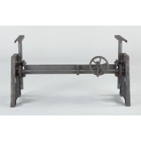 58"L Industrial Design Adjustable Iron Crank Table Base