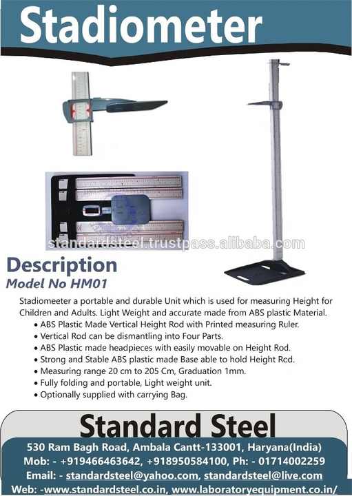 Portable Plastic Stadiometer - Accurate Height Measurement