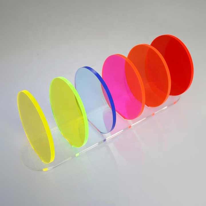 Colored Acrylic Display Logo Round Plate Laser Engraving Cut to Size ...