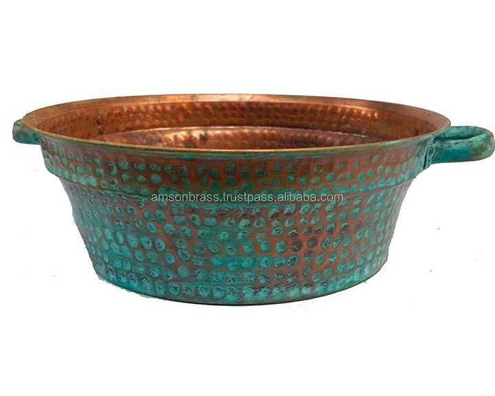 Metal Hammered Golden Finishes Pedicure Foot Spa Bowl Sink Bowl Copper ...
