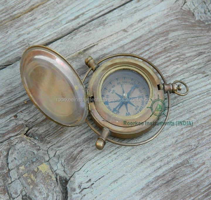 Brass Magnetic Pocket Compass Navigation Tool Hiking Camping Touring ...