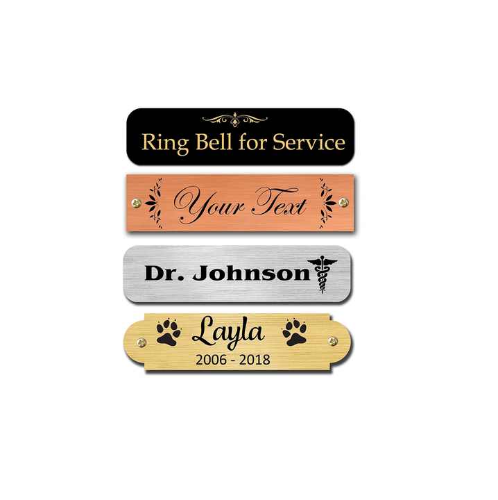 Stylish Memorial Name Plate - Custom Engraving Options
