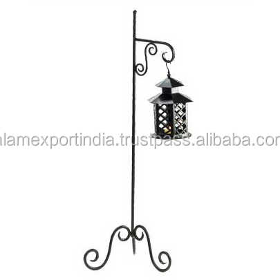 Metal hanging lantern stand with wrought iron Candle Holders