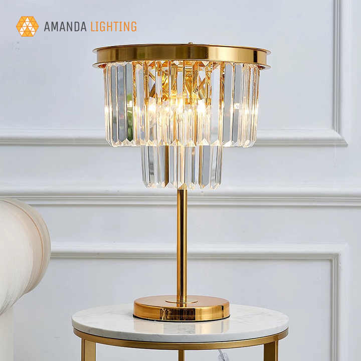 Modern 3 Tier Circular Crystal Table Lamp in Gold| Alibaba.com