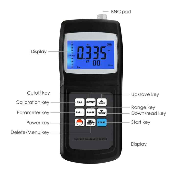 Digital Surface Roughness Tester - 4 Parameters Profilometer