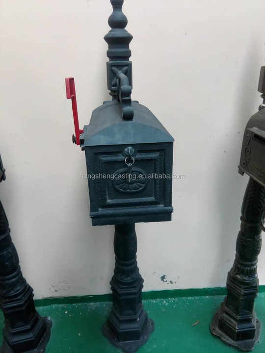 Antique Cast Iron Mailbox - Durable Standing Mailbox