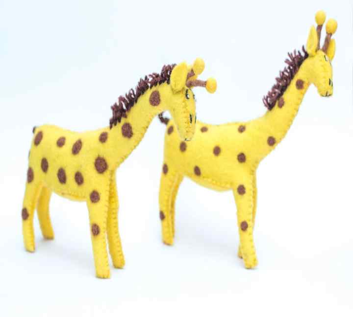 Giraffe Design Wool Felt Toy Handmade in Nepal Lovely Stuffed Wool Felt ...