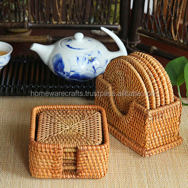 Square rattan cup holder set / Rattan coaster from Vietnam| Alibaba.com