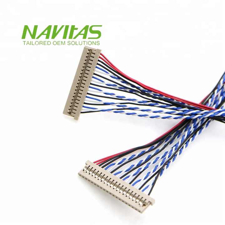 OEM DF 14 20pin 1.25mm LVDS 24 Bit Audio Interface JAE 20pin LVDS Cable ...