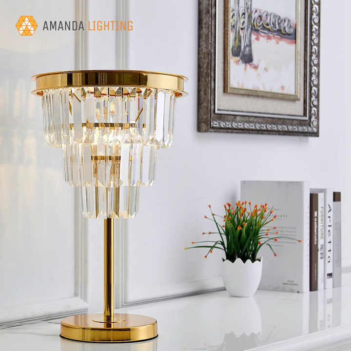 Modern 3 Tier Circular Crystal Table Lamp in Gold| Alibaba.com