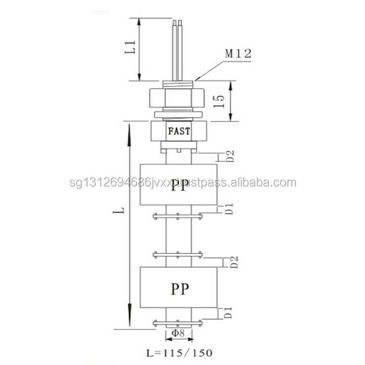 ABS vertically inductive water tank float level switches sensor for ...