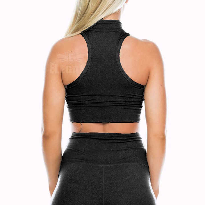 Shop Women Short Tank Top - Front Chest Sexy Zipper Opening