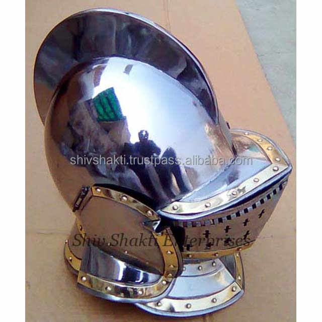 Medieval Knight European Burgonet Armor Helmet for Cosplay